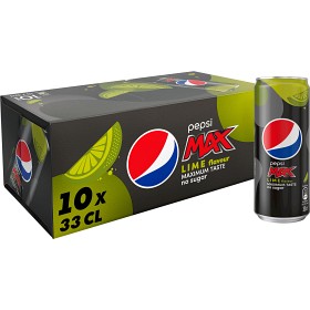 Köp Pepsi Max Lime Läsk Burk 10x33cl på delitea.se