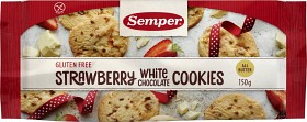 Köp Semper Strawberry White Chocolate Cookies 150 g på delitea.se