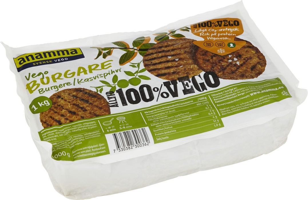 Köp BERGENDAHLS - 1512 - ANAMMA - ANAMMA VEGOBURGARE 1KG (ANAMMA FOODS ...