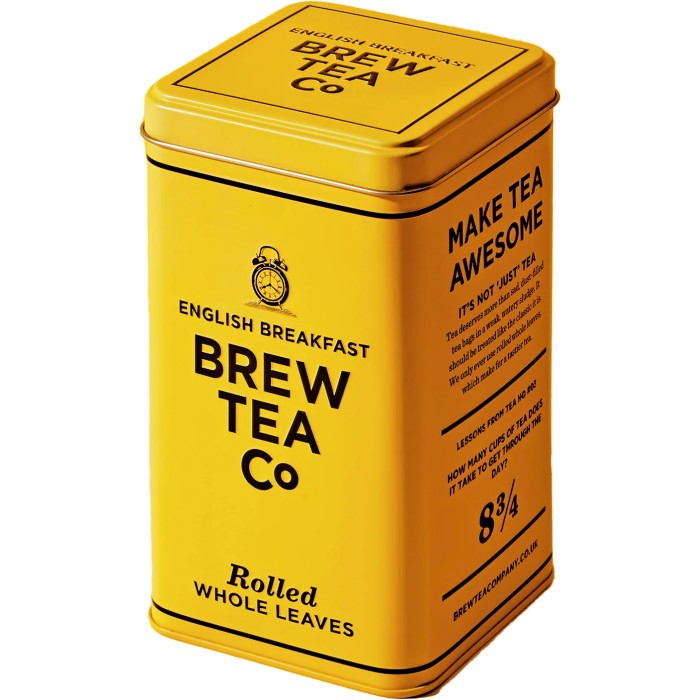 Köp Brew Tea Co English Breakfast Tea Löste i Plåtburk 150g på delitea.se
