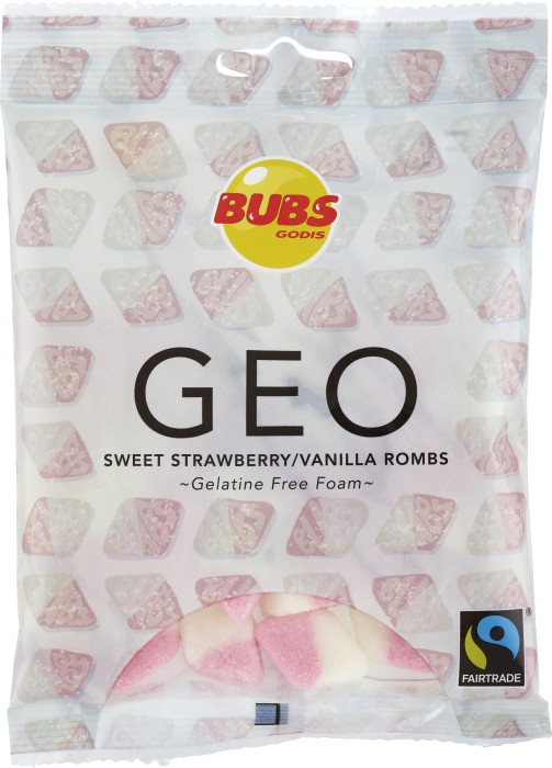 Köp Bubs Geo Sweet Strawberry/Vanilla Rombs 90 g på delitea.se