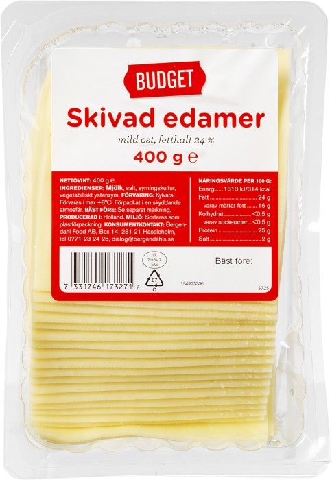 Köp BUDGET SKIVAD EDAMER 400G på delitea.se