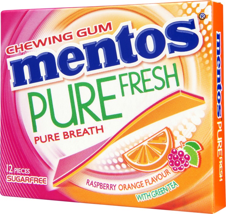 Köp Mentos Gum Pure Fresh Raspberry/Orange 12 st på delitea.se