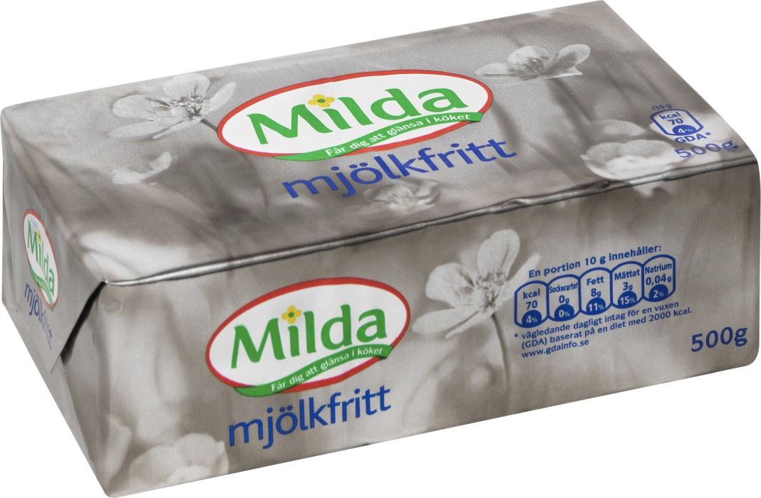 Köp MILDA Mat- och Bakmargarin, Mjölkfritt 500 g på delitea.se