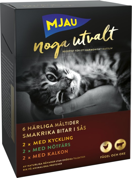 Köp Mjau Noga Utvalt Multibox Kött & Fågel 6 st på delitea.se