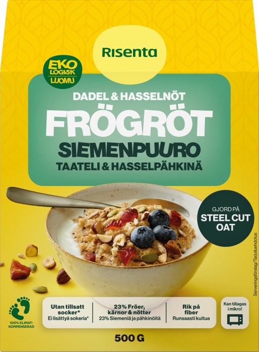 Köp Risenta Frögröt EKO Dadel & Hasselnöt 500g på delitea.se