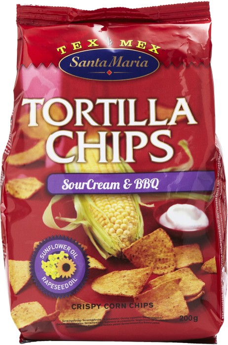 Köp Santa Maria Tortilla Chips Sour Cream & BBQ 200g på delitea.se