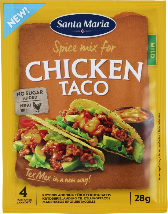 Köp Santa Maria Chicken Taco Spice Mix 28 g på delitea.se
