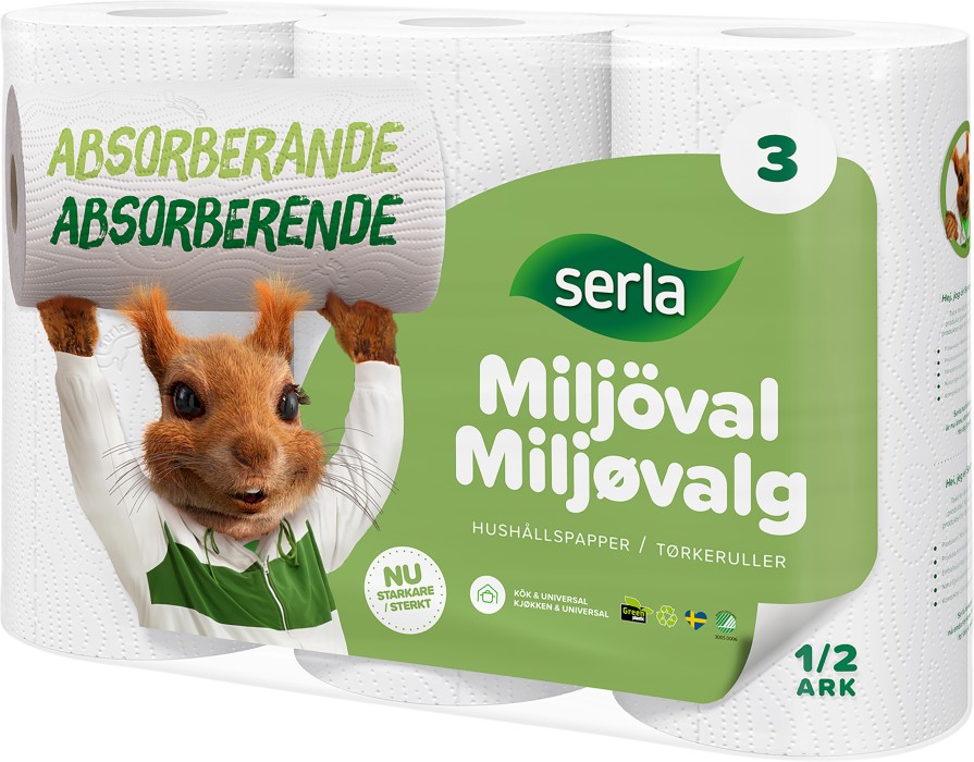 Köp Serla Hushållspapper Classic Miljöval 3st på delitea.se