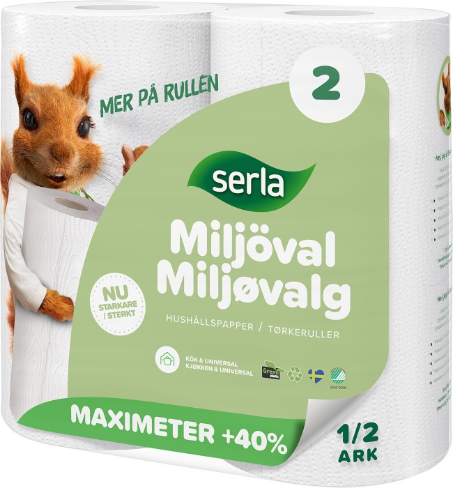 Köp Serla Hushållspapper Maximeter Miljöval 2st på delitea.se