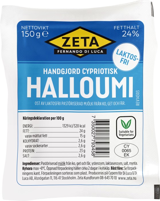 Köp BERGENDAHLS - 1512 - ZETA - ZETA HALLOUMI LF 150G (DI LUCA & DI ...